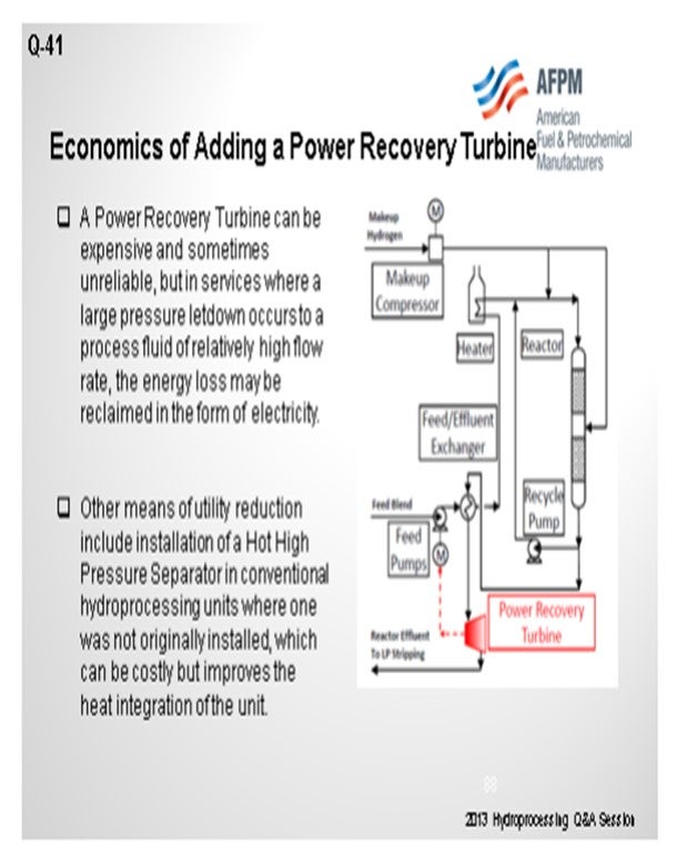 Question 41: In an effort to increase margins on hydrotreating units, what strategies and/or new ...